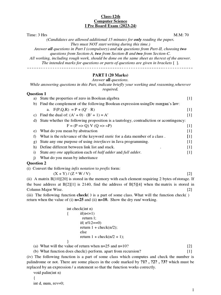 Xii Cs Pdf Boolean Algebra Teaching Mathematics