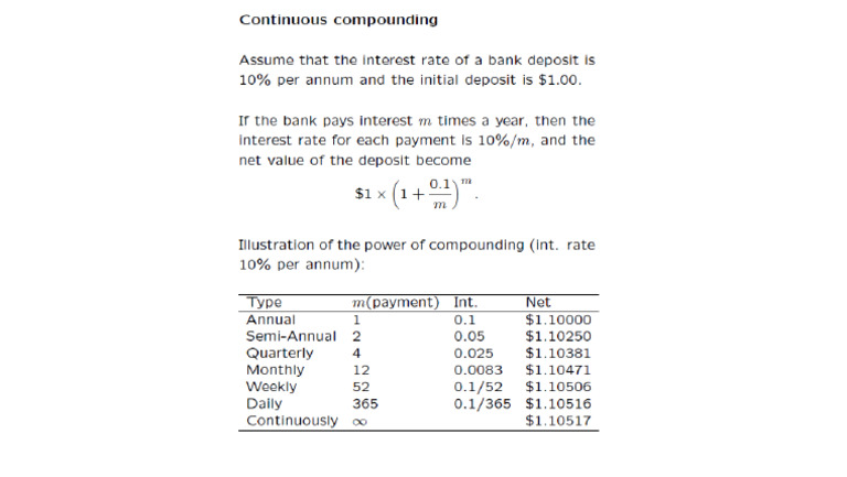 Continuous Compounding | PDF