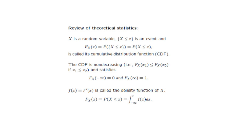 Review of Theoretical Statistics | PDF