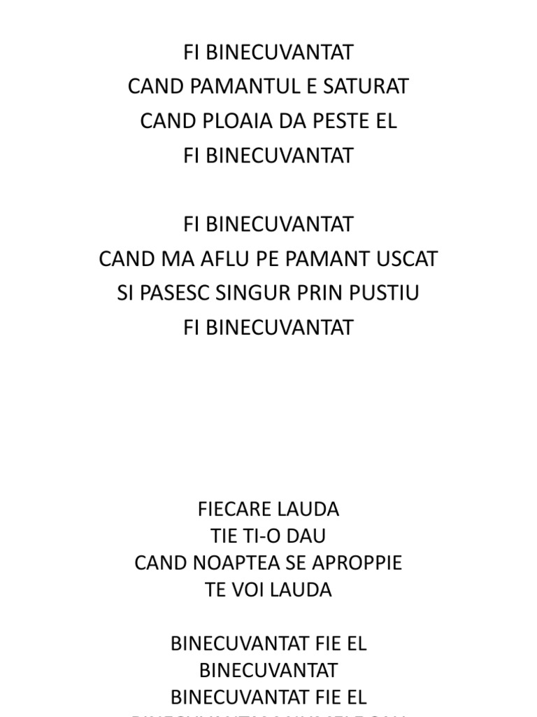 Binecuvantat Fie El | PDF