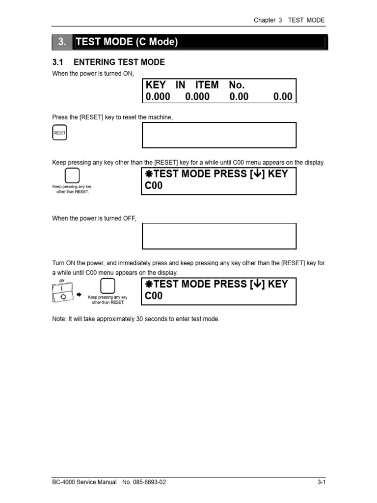 BC-4000 Test Mode Instructions | PDF | Read Only Memory | Manufactured ...