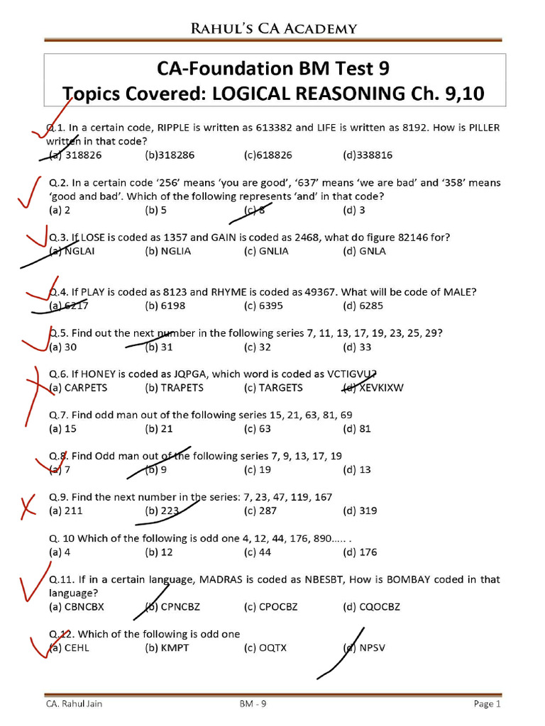 9 - Logical Reasoning 1,2 | PDF