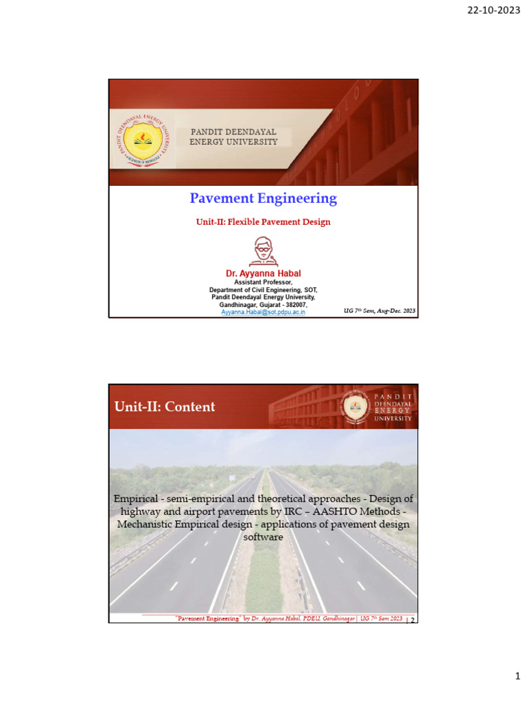 Unit-II - Flexible Pavement Design | PDF | Road Surface | Strength Of ...