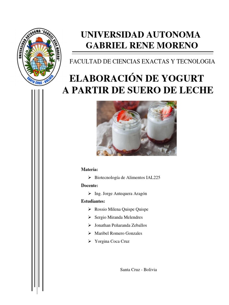 Elaboración de Yogurt con Suero de Leche | PDF | Leche | Yogur