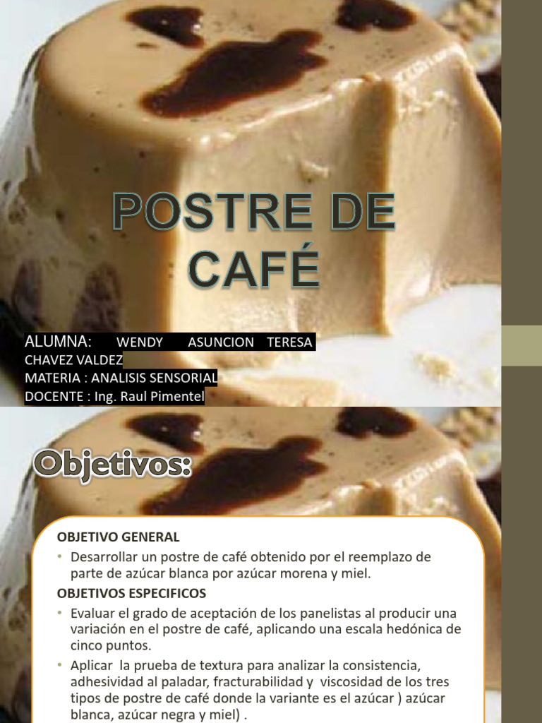 Postre de Cafe - Wendy Asuncion Chavez Valdez | PDF | Postres | Análisis de variación