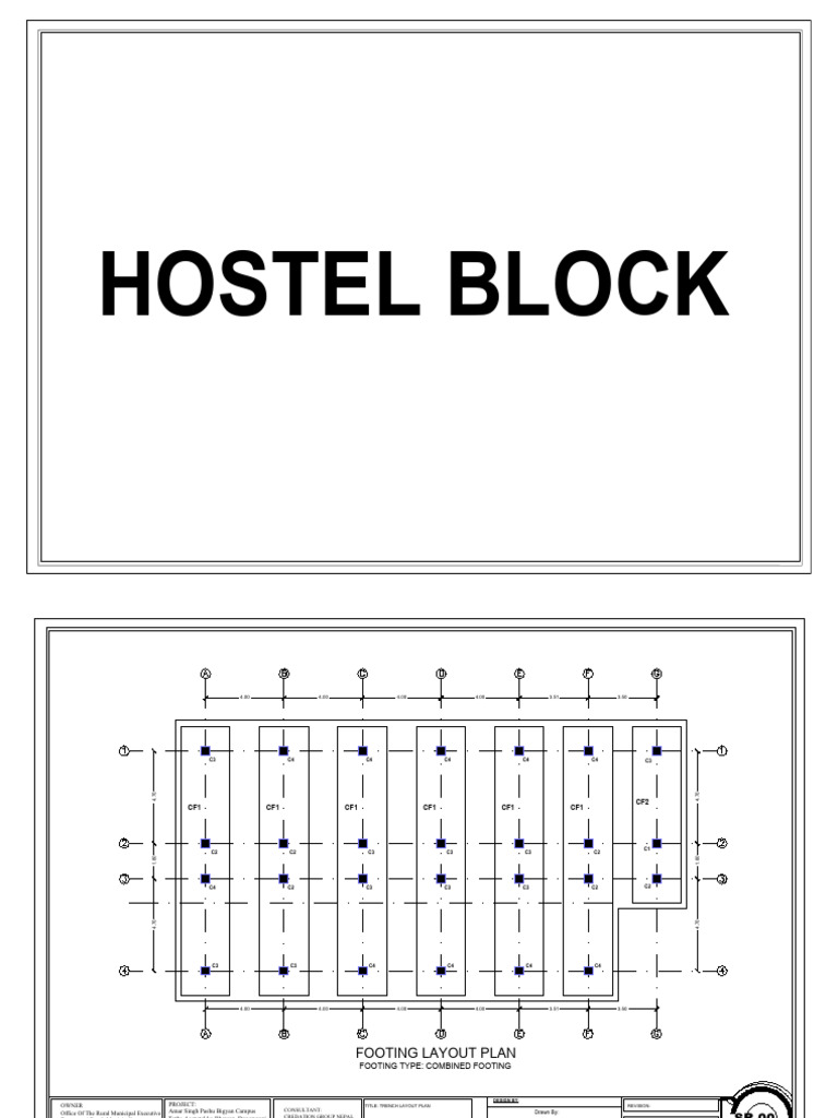 Hostel Block Structure Combined | PDF | Real Estate | Building Materials