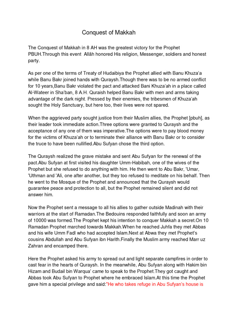 Conquest of Makkah | PDF | Muhammad | Arabs