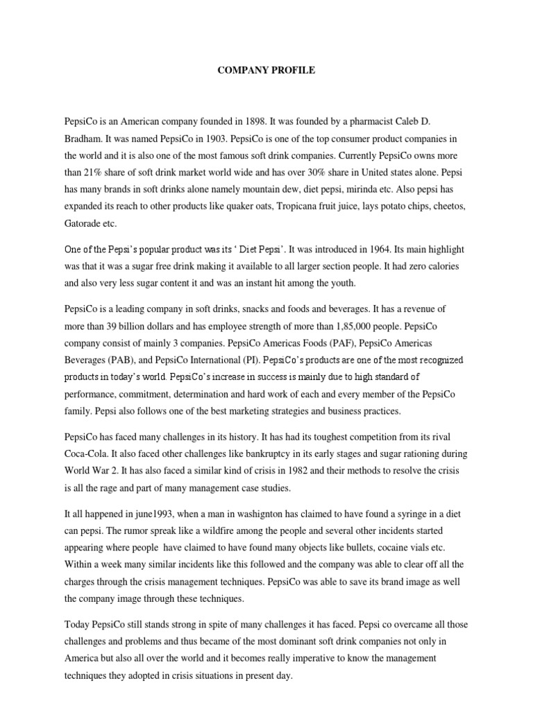 Overcoming the Syringe Crisis: How PepsiCo Effectively Managed the 1993 ...