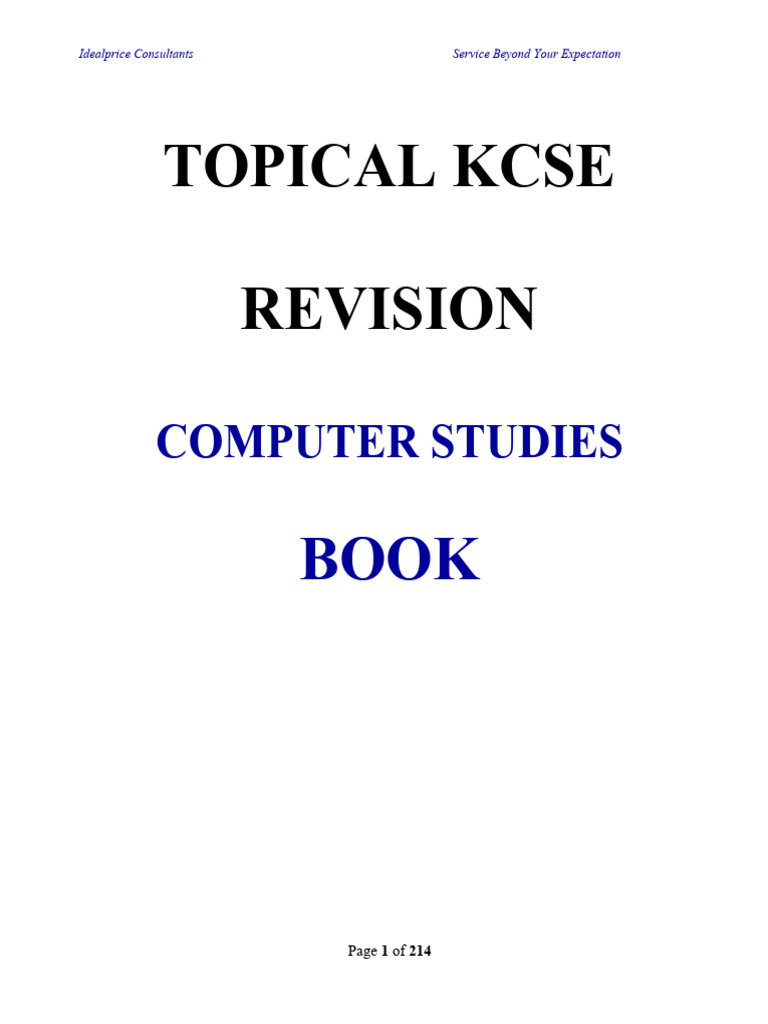 Topical Computer Studies Booklet | PDF | Computer Data Storage | Booting