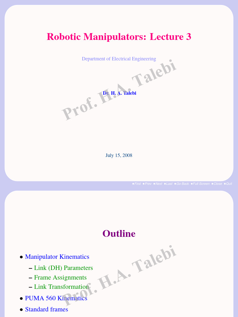 LEC3 Robotics | PDF | Cartesian Coordinate System | Euclidean Geometry
