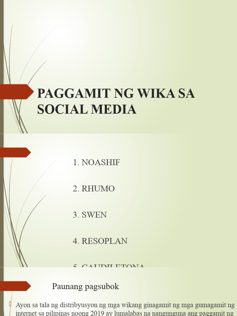 Paggamit NG Wika Sa Social Media | PDF