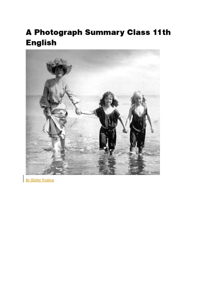 A Photograph - Poem | PDF | Nostalgia | Laughter