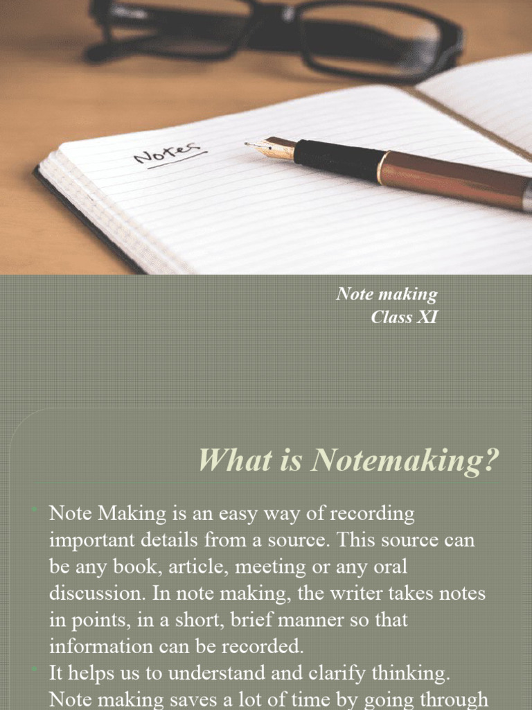 Note Making Class XI | PDF | Grammar | Cognitive Science