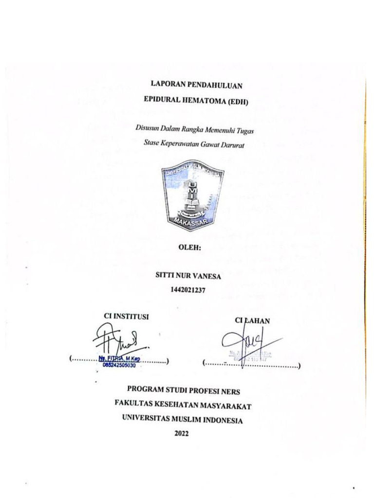 LP Epidural Hematoma (R.icu) | PDF | Kesehatan Holistik | Sains ...