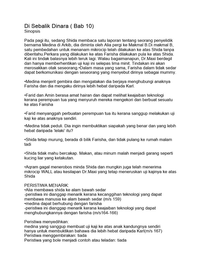 Di Sebalik Dinara Bab 10 | PDF