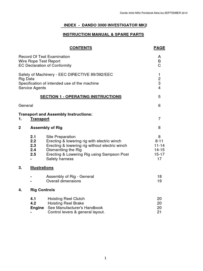 D3000 (D175) Mk2 Parts Manual | PDF | Drilling Rig | Clutch