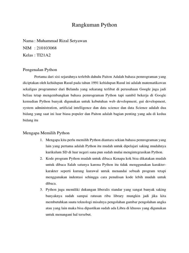 Pengenalan Python | PDF