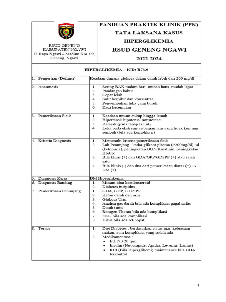 PPK DM Hiperglikemia | PDF | Kesehatan Holistik