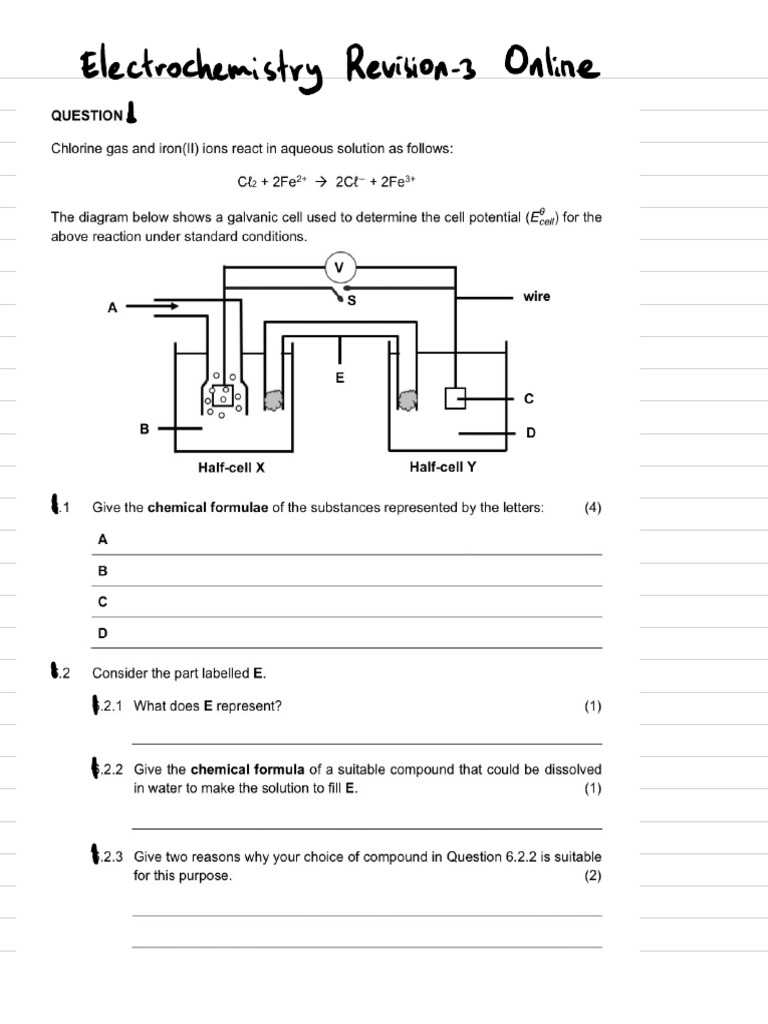 Electrochemistry Revision-3 Online | PDF | Mole (Unit) | Nature