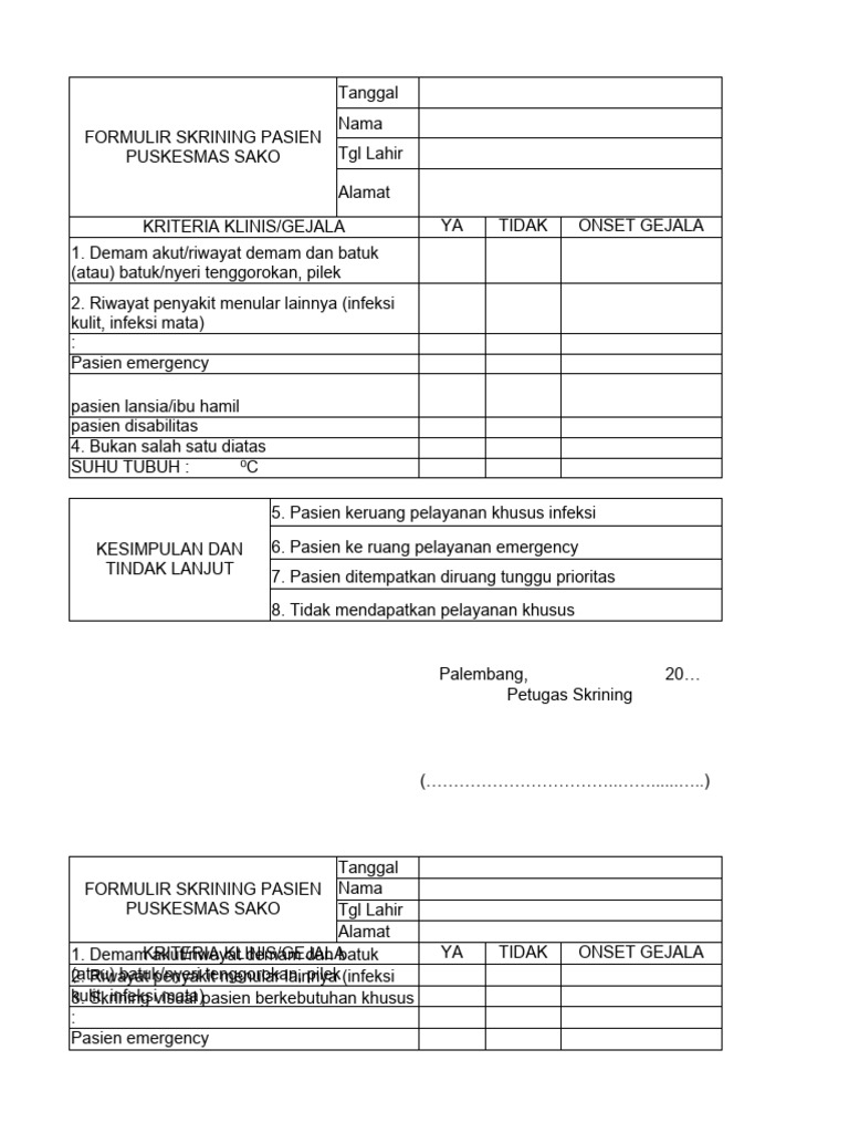 Form Skrining TB Dan Risiko Jatuh | PDF
