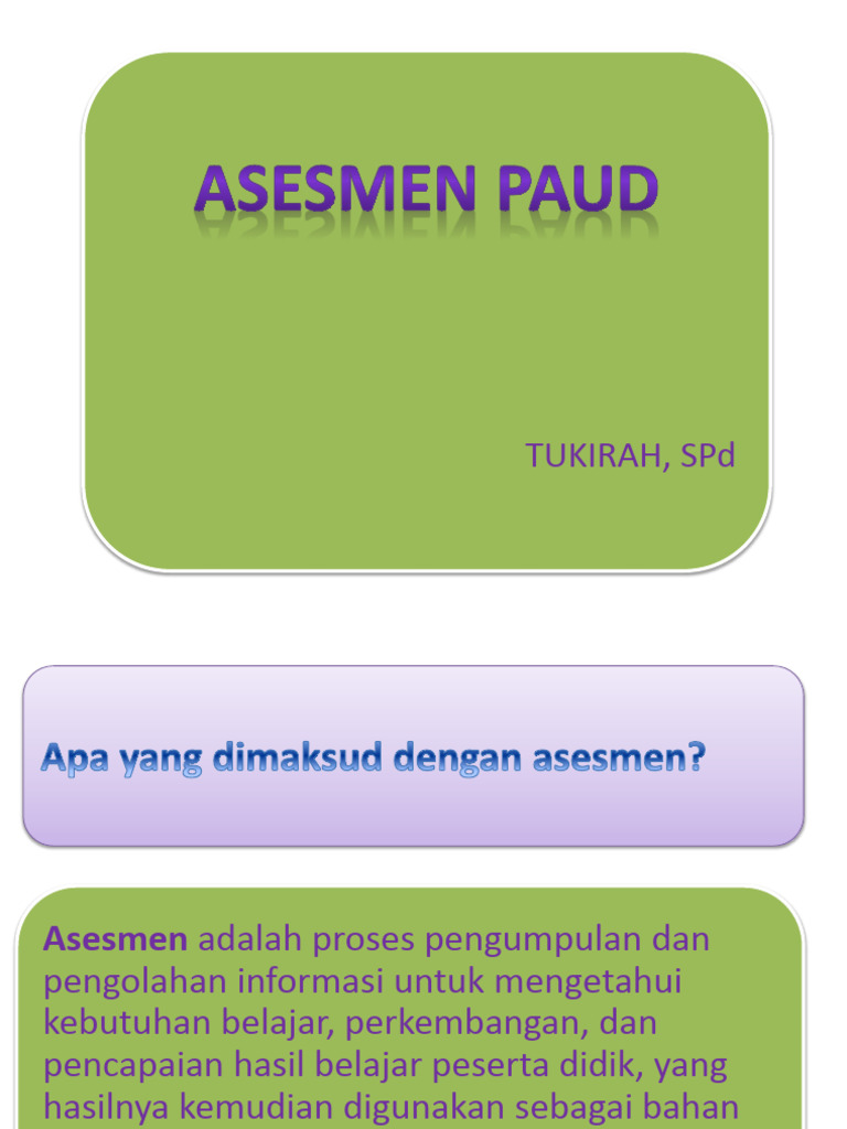 Asesmen Paud | PDF | Karier & Perkembangan