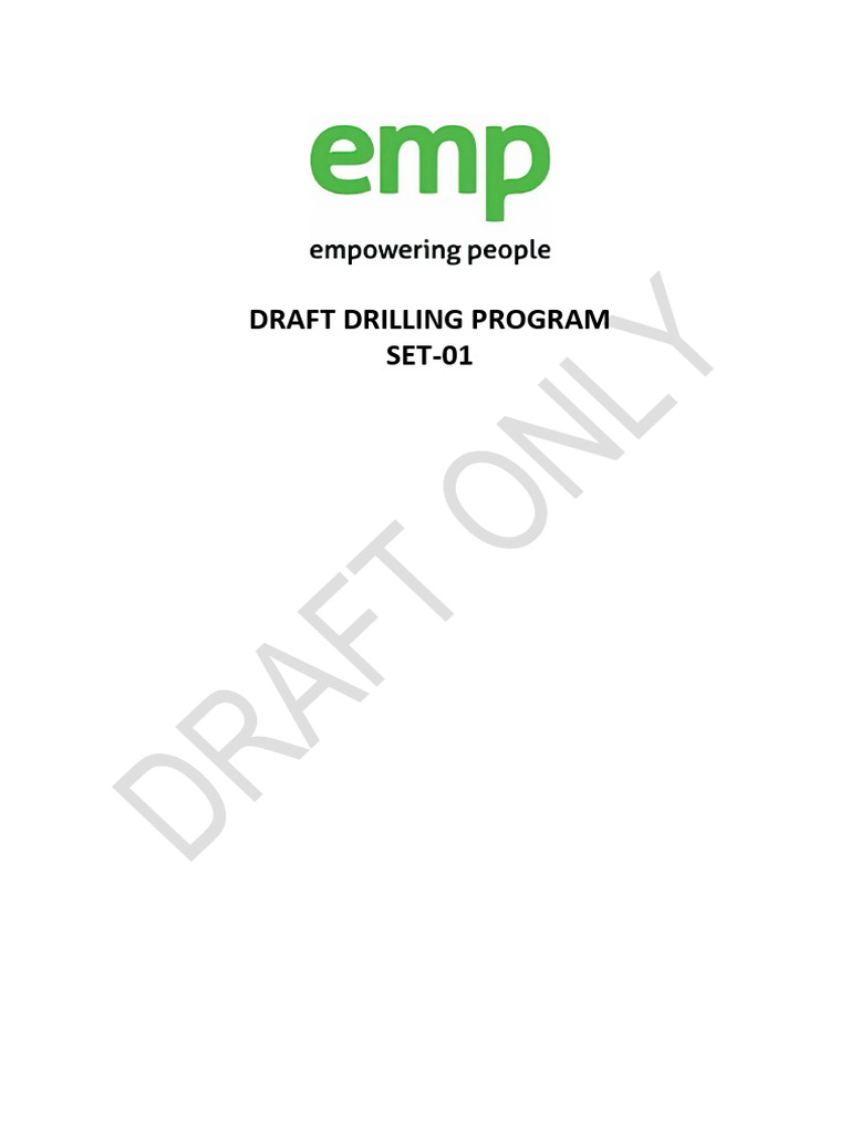 Draft Drilling Program SET-01 - For External | PDF | Casing (Borehole ...