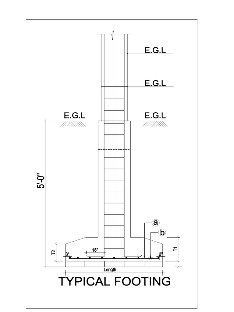 Typical Footing Section-06.10.23 | PDF Typical Footing Section-06.10.23 | PDF