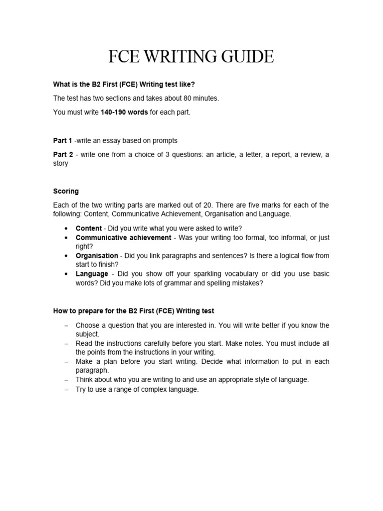 Fce Writing Guide | PDF | Essays | Argument