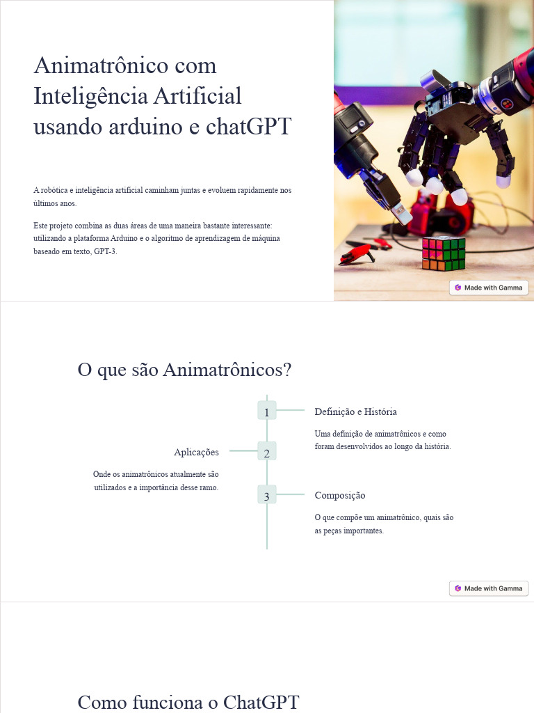 Animatronico Com Inteligencia Artificial Usando Arduino e ChatGPT | PDF | Inteligência ...