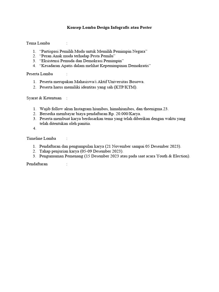 Konsep Lomba Design Infografis Atau Poster | PDF
