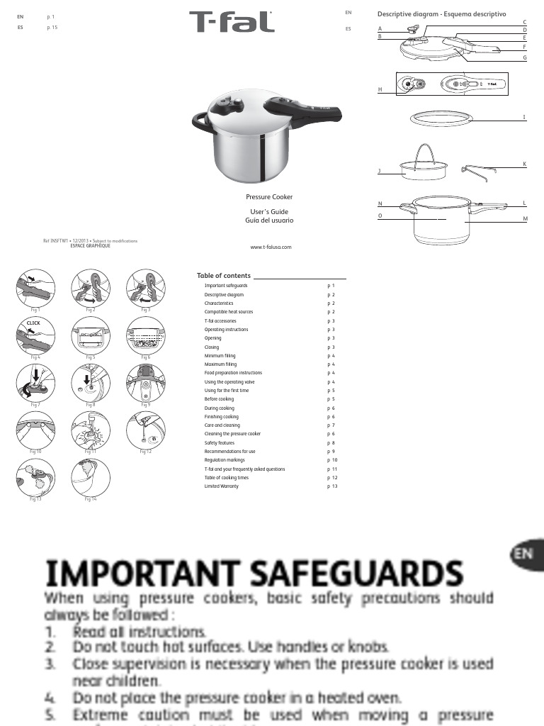 Tefal P3105231 Pressure Cooker UsnMan (En) | PDF | Pressure Cooking ...