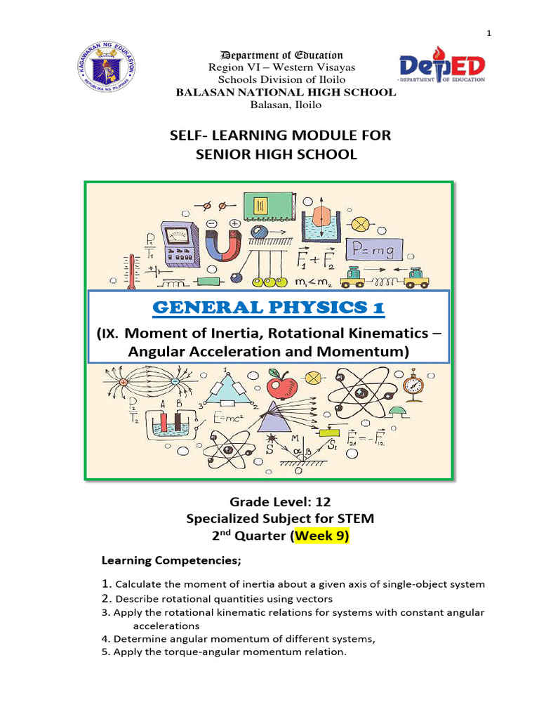 M9 Moment of Inertia Rotational Kinematics Angular Acceleration and Momentum 1 | PDF | Rotation ...
