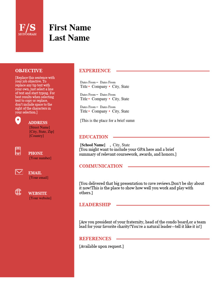 Professional Resume Template Guide | PDF
