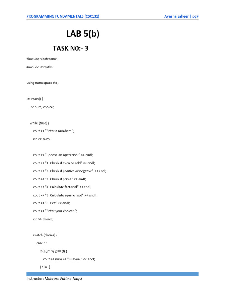 PF Lab 5 B | PDF | Computer Programming