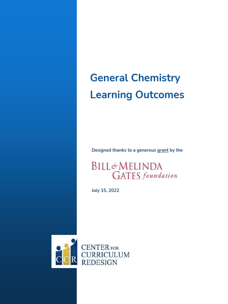 General Chemistry Learning Outcomes CCR | PDF | Atoms | Atomic Nucleus