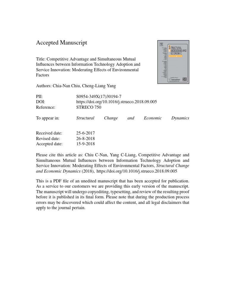 Competitive Advantage and Simultaneous Mutual Influences Between ...