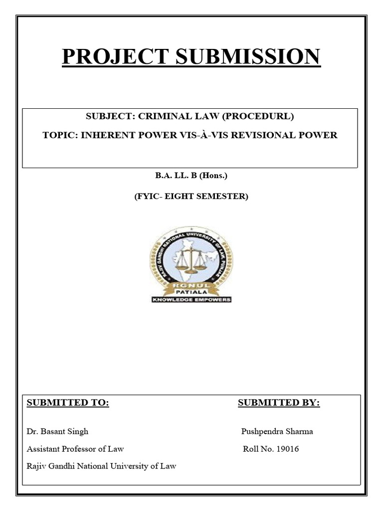 CRPC Project Submission | PDF | Judgment (Law) | Supreme Court Of India