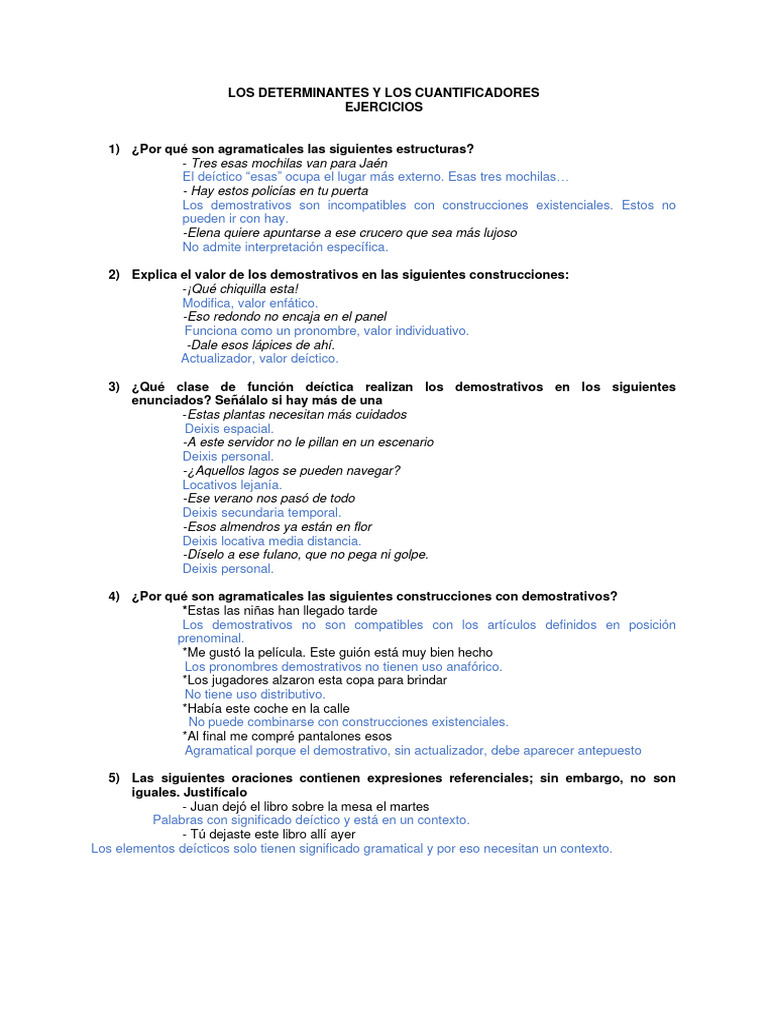 Actividades Cuantificadores | PDF | Adjetivo | Gramática