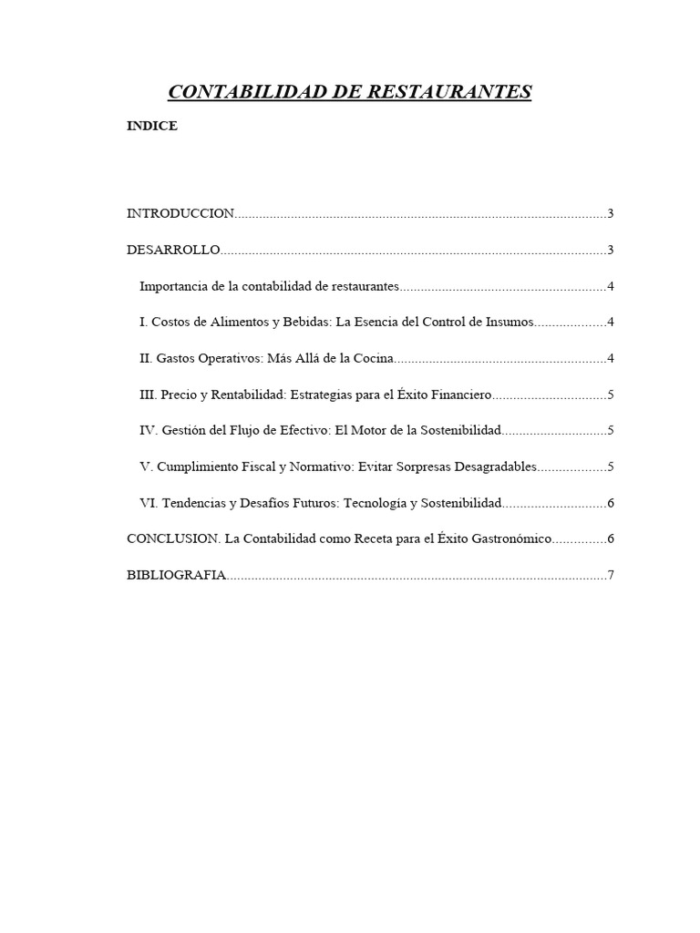 Contabilidad Esencial para Restaurantes | PDF | Contabilidad | Business