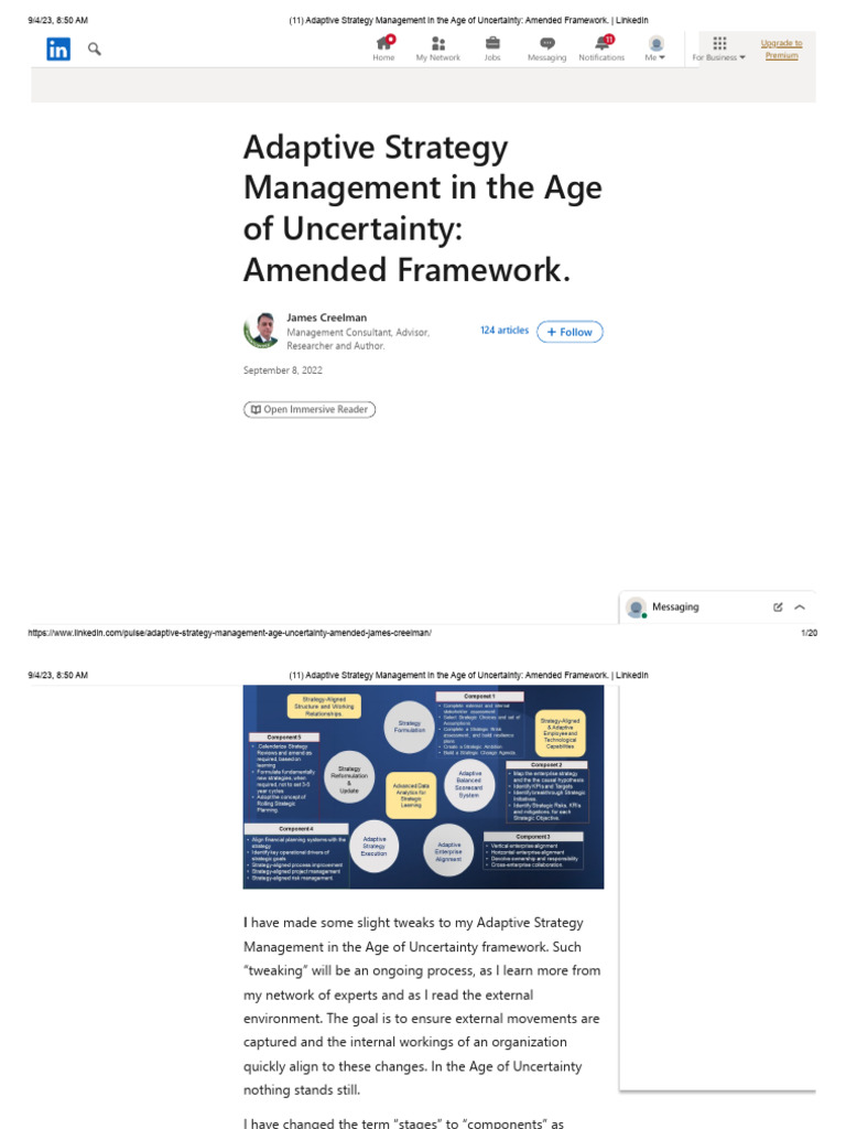 0002 - Adaptive Strategy Management in The Age of Uncertainty - Amended Framework. - LinkedIn ...