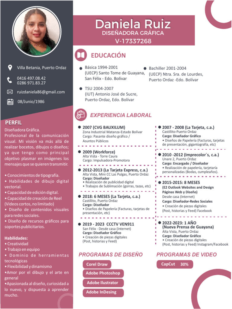 CV Daniela | PDF | Diseño gráfico | Diseño