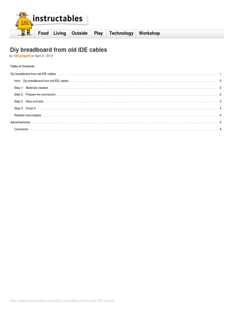 Diy Breadboard From Old IDE Cables | PDF | Electrical Connector ...