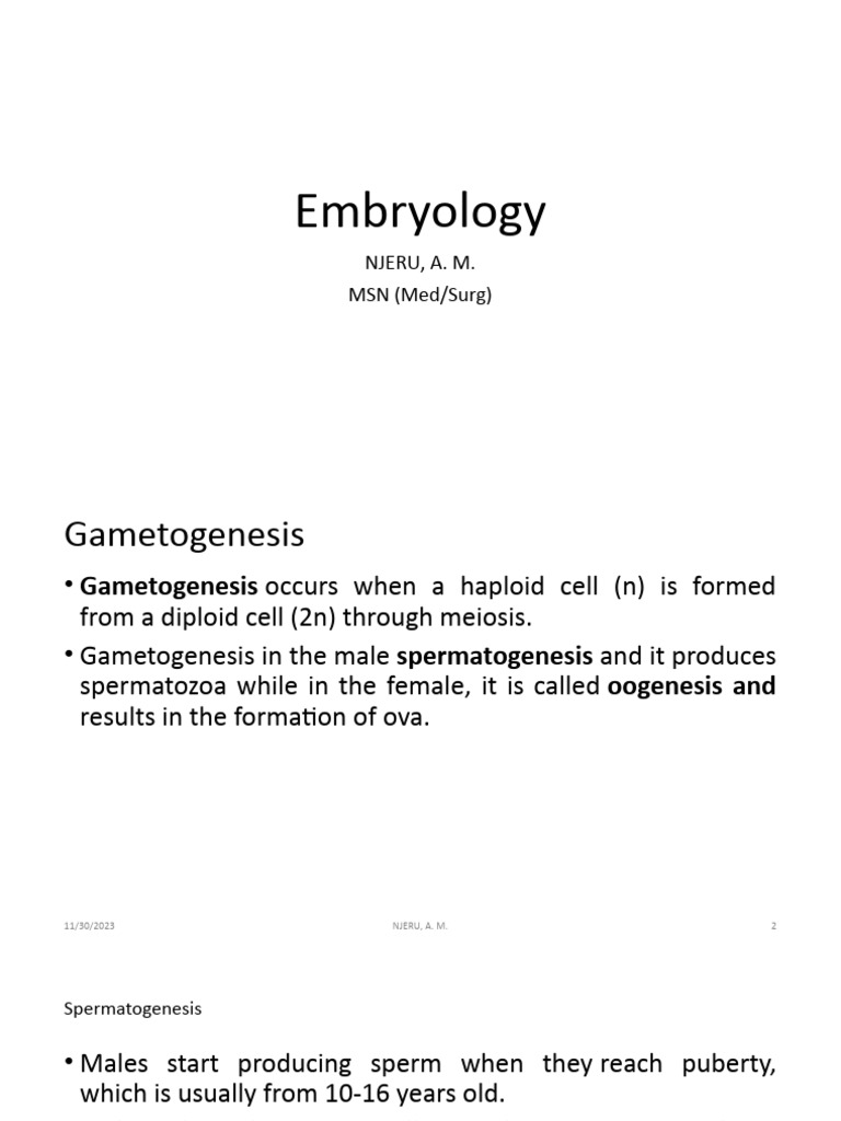 Introduction To Embryology | PDF | Placenta | Embryo