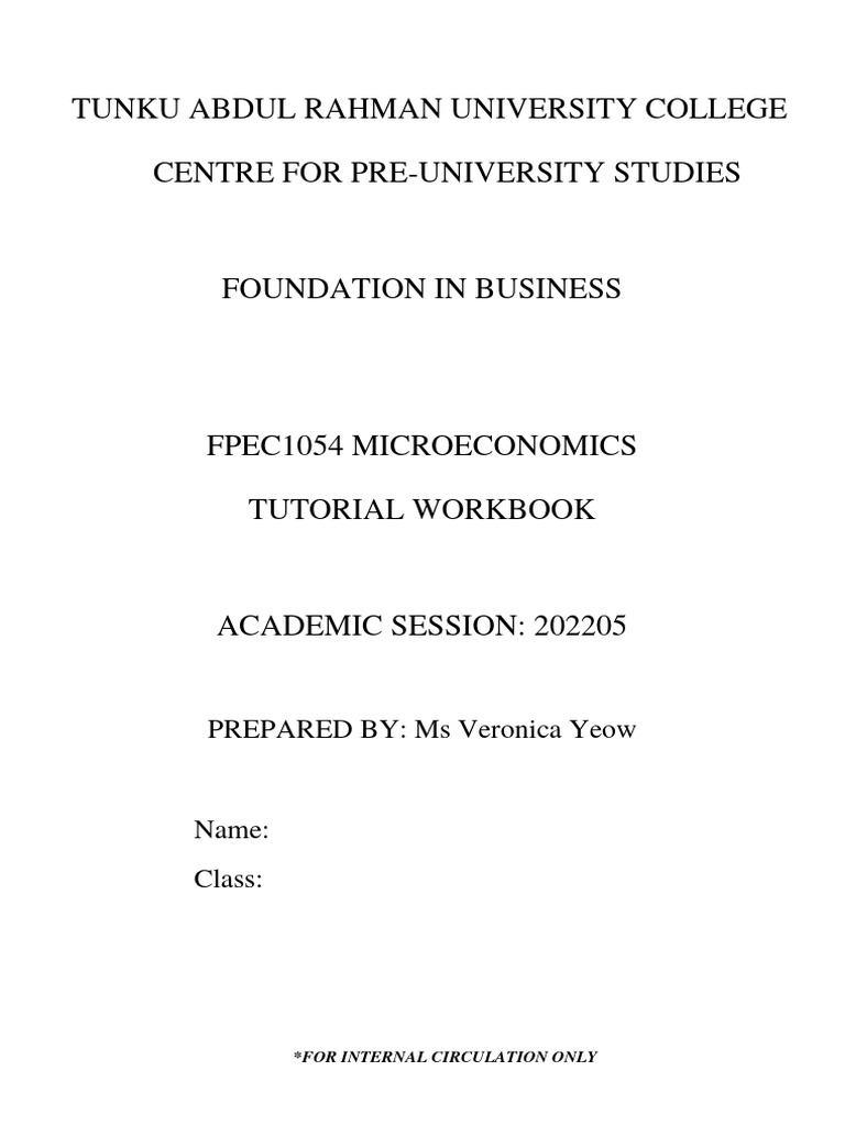 (202205) Fpec1054 Microeconomics Tutorial Questions | PDF | Demand | Demand Curve