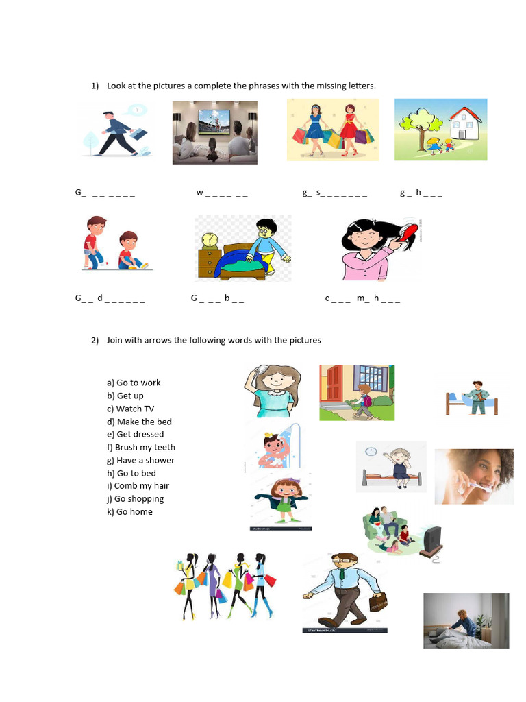 Picture-Based Vocabulary Exercise | PDF