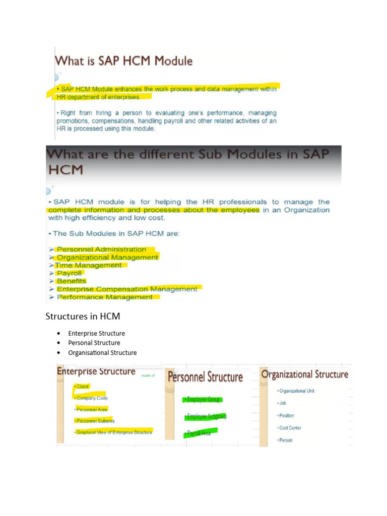 Structures In Hcm Enterprise Structure Personal Structure Organisational Structure Pdf