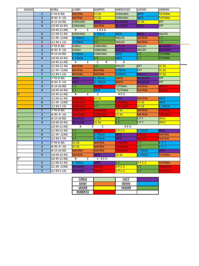 Horario 2023 - v3 | PDF | Ciencias sociales | Ciencia y matemáticas