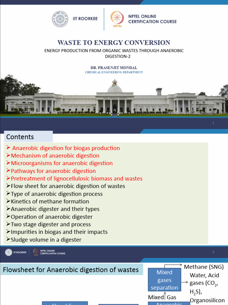 Lecture 25 - Anaerobic Digestion 2 | PDF | Anaerobic Digestion | Chemical Process Engineering