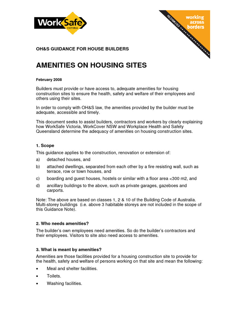 Amenities On Housing Sites | PDF | Business | Occupational Safety And ...