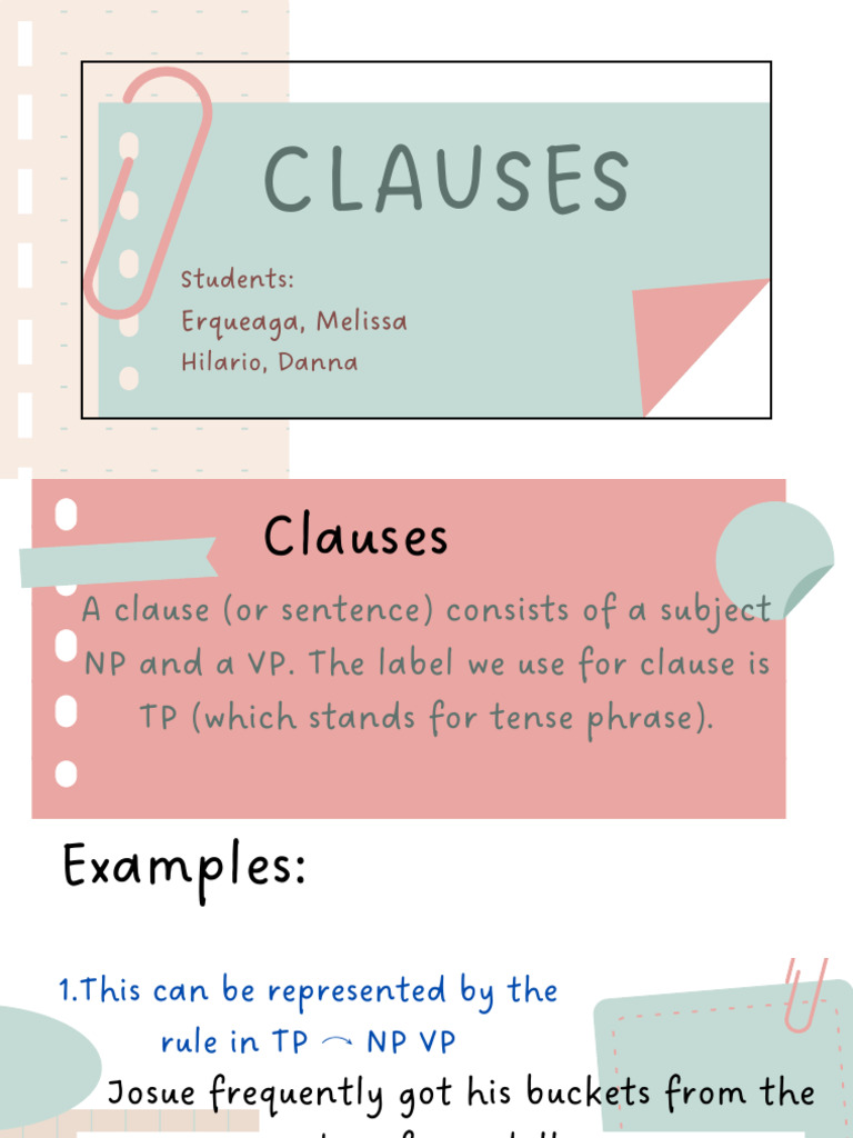 Clauses - Syntax | PDF